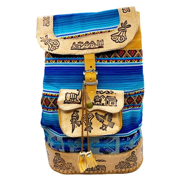 Peru | Bags | New Peru Cusco Womens Textile Fabric Embossed Leather ...